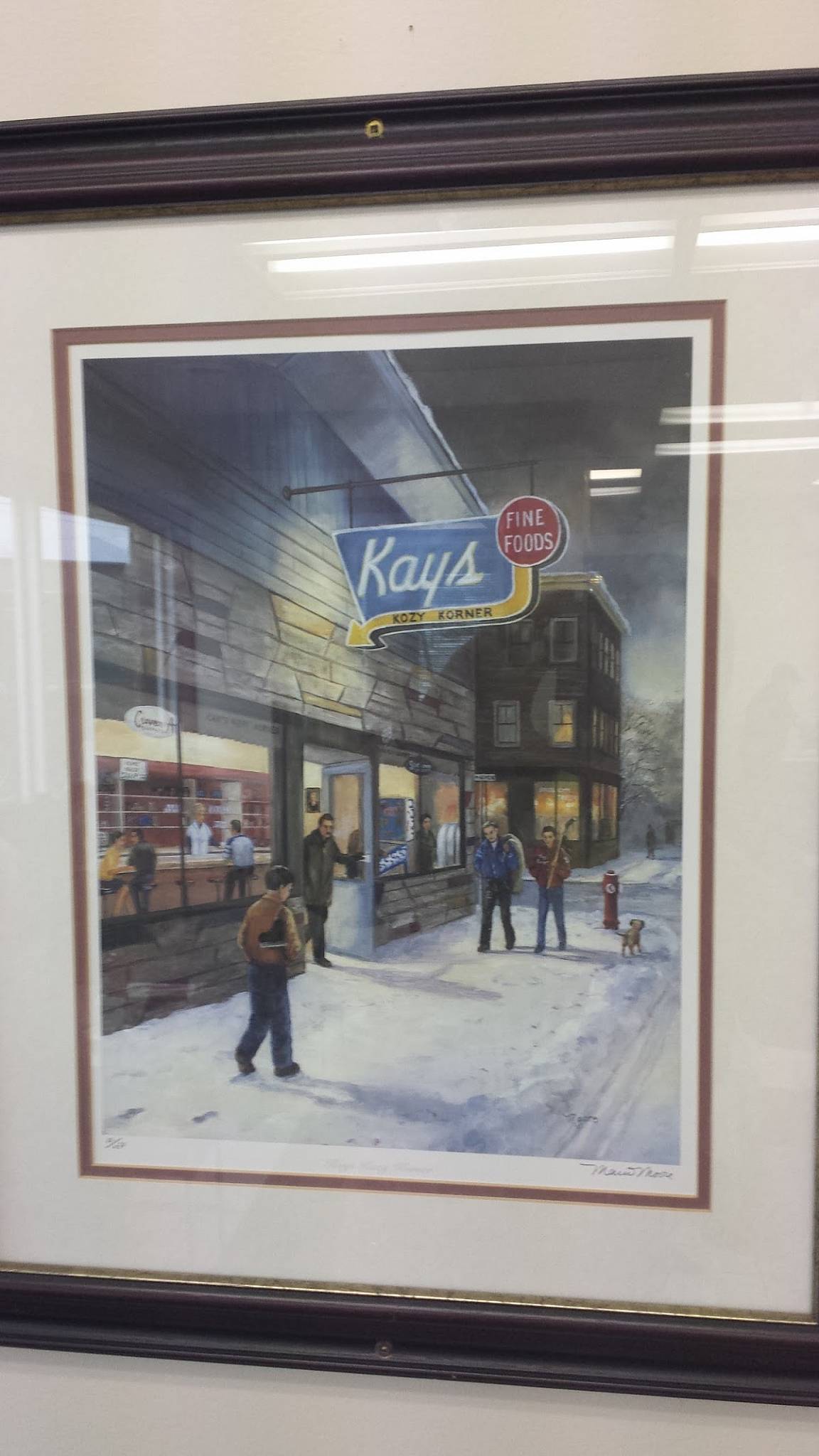 Menu at Kay's Kozy Korner pizzeria, Sydney