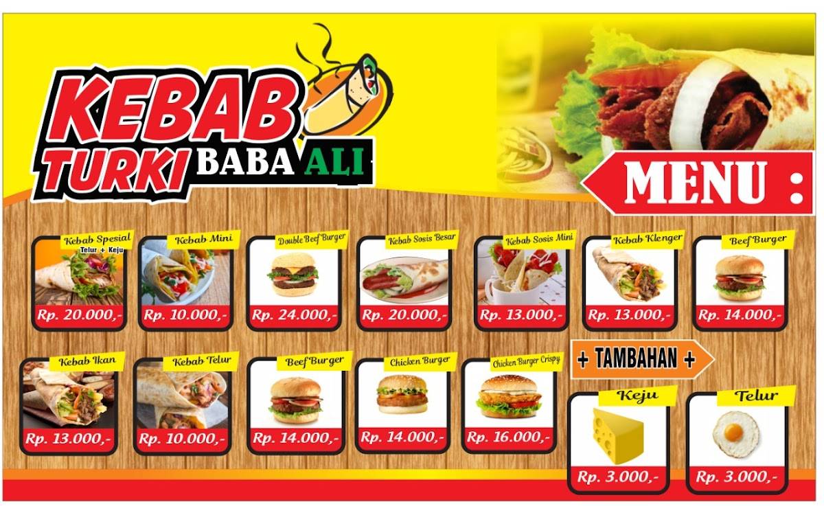 Menu at Kebab Turki Baba Ali, Samarinda, Jl. Damanhuri