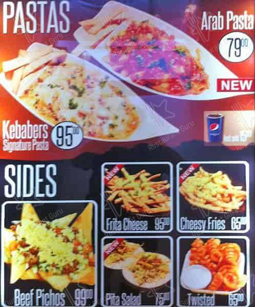 Menu at Kebabers restaurant, Pasig, D' Ace Plaza