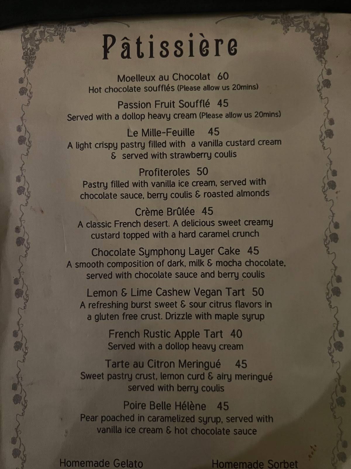Menu at Kebun Bistro fast food, Ubud