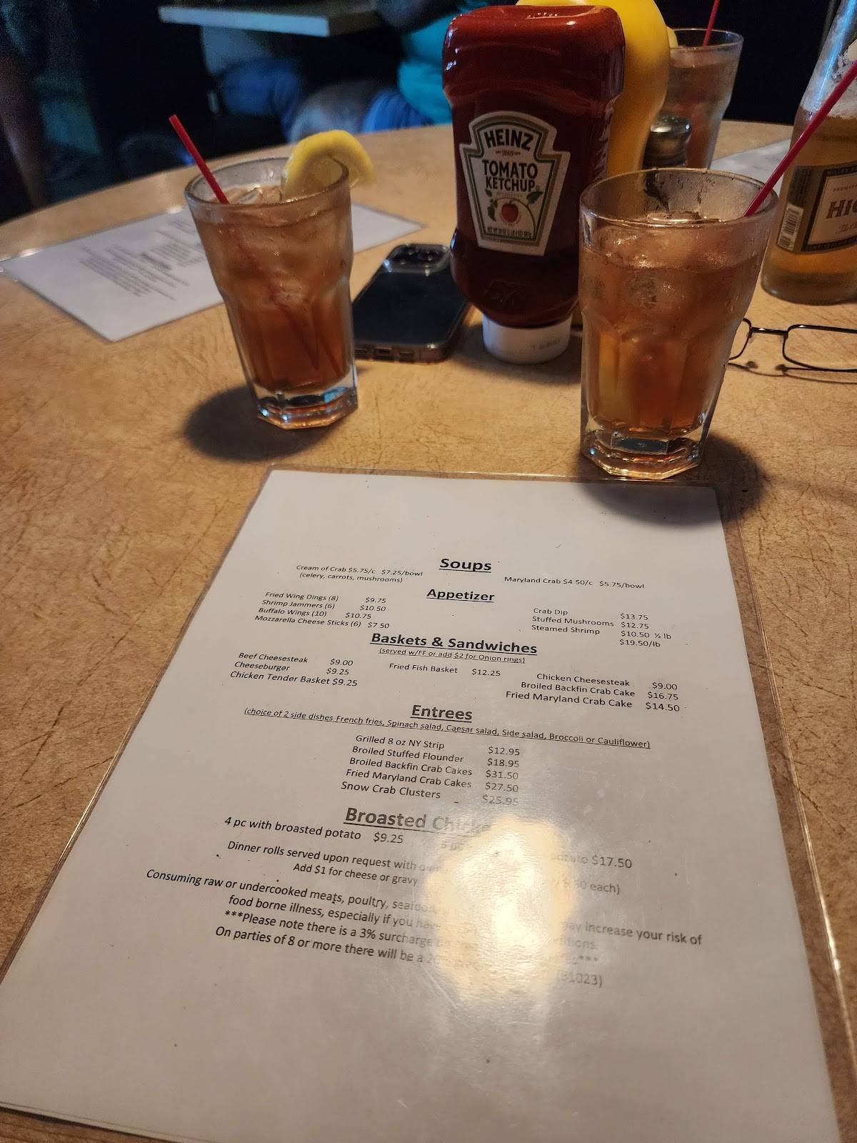 Menu at Kelly's Inn restaurant, York