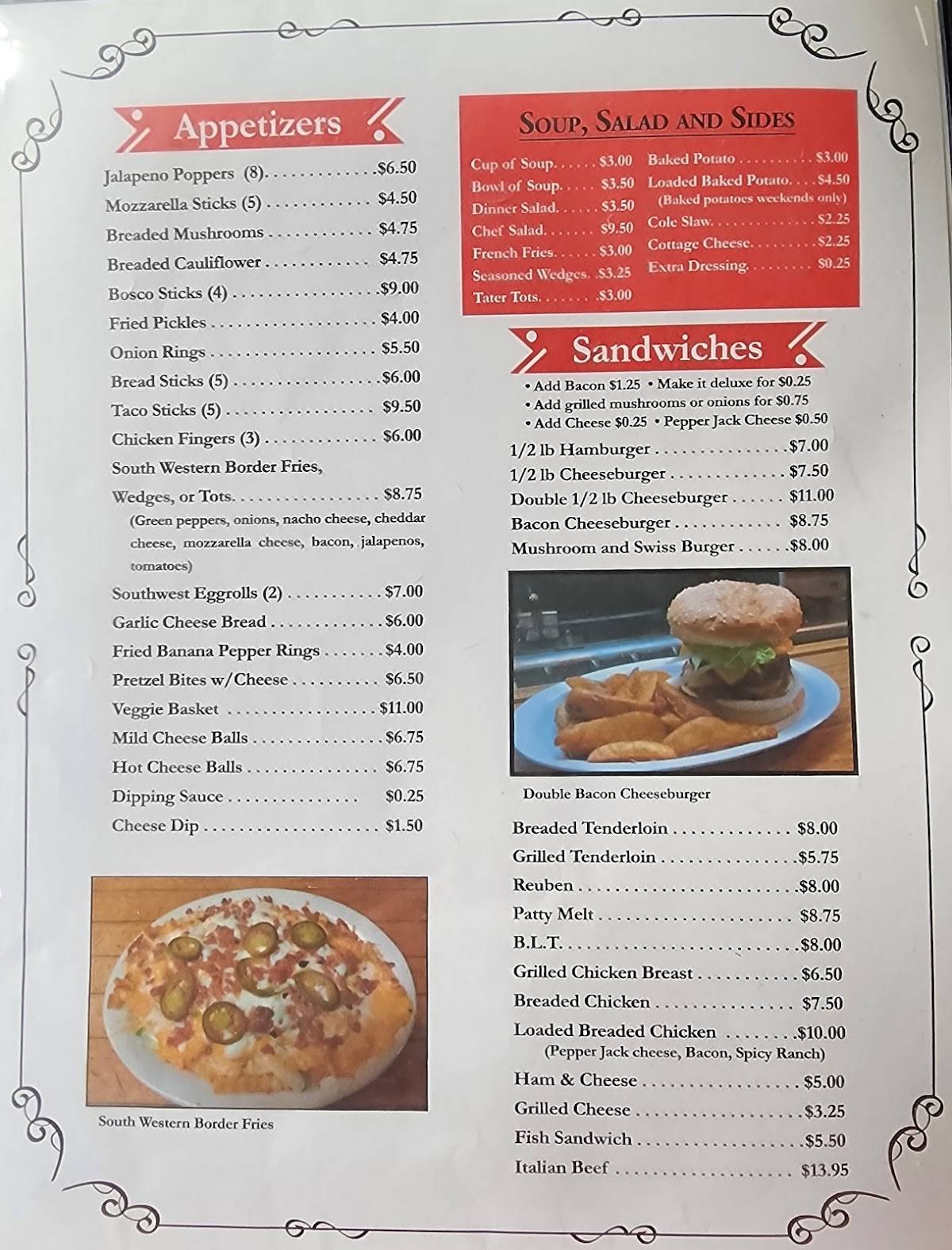 Menu at Kibitzer pizzeria, Kewanna