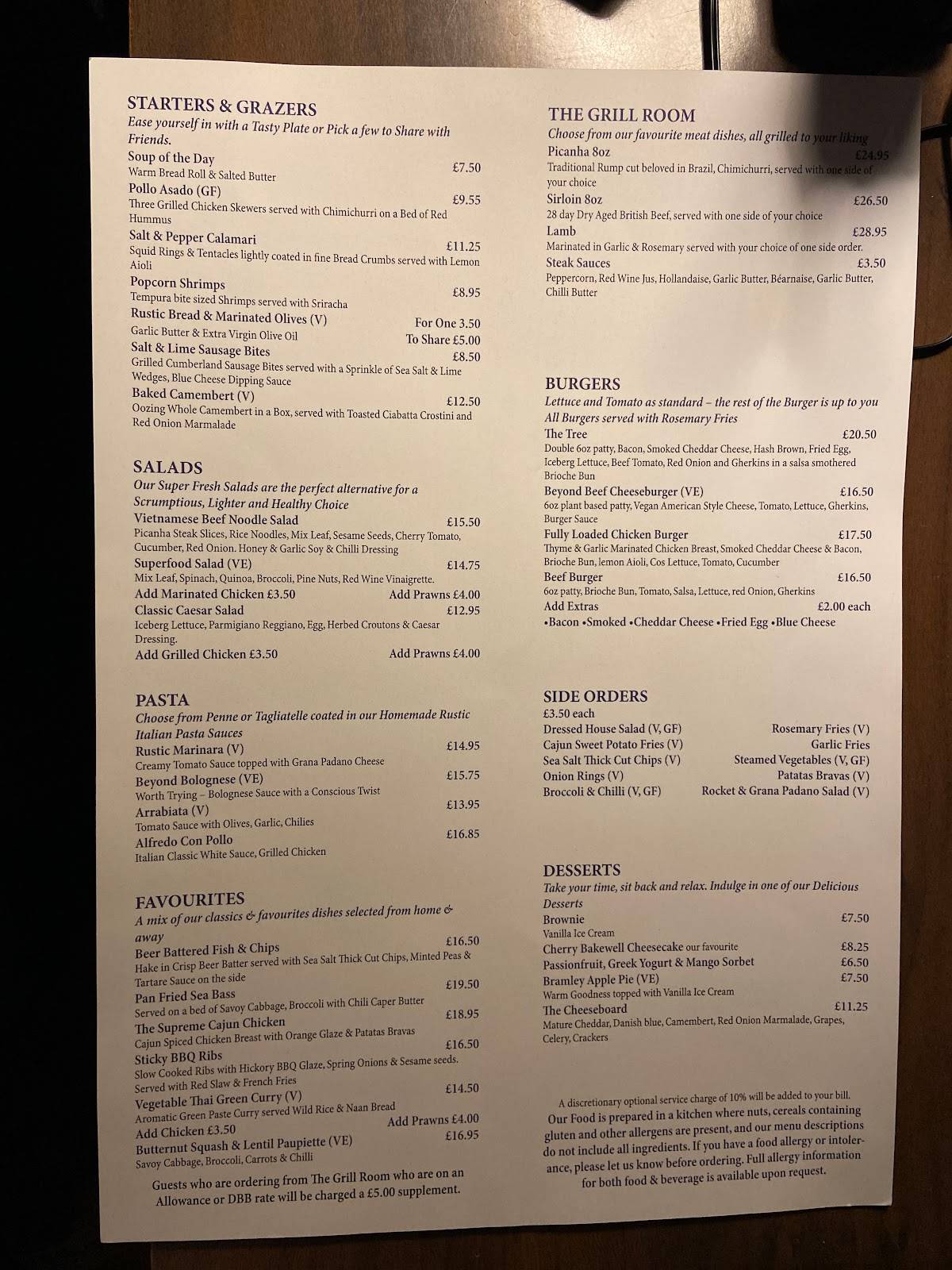 Menu at Kiln Restaurant, Bristol