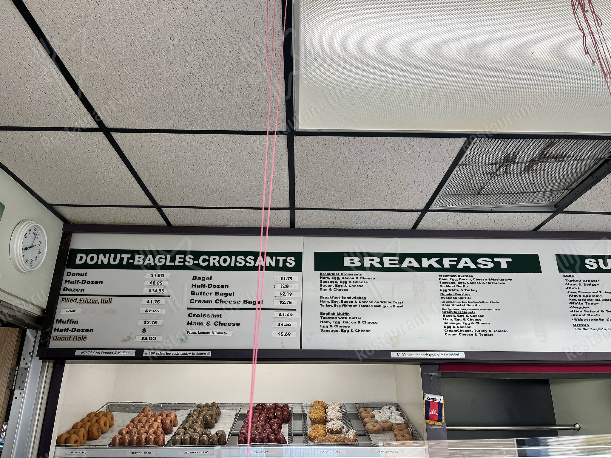 Menu at Kim's Donut & coffee, Titusville