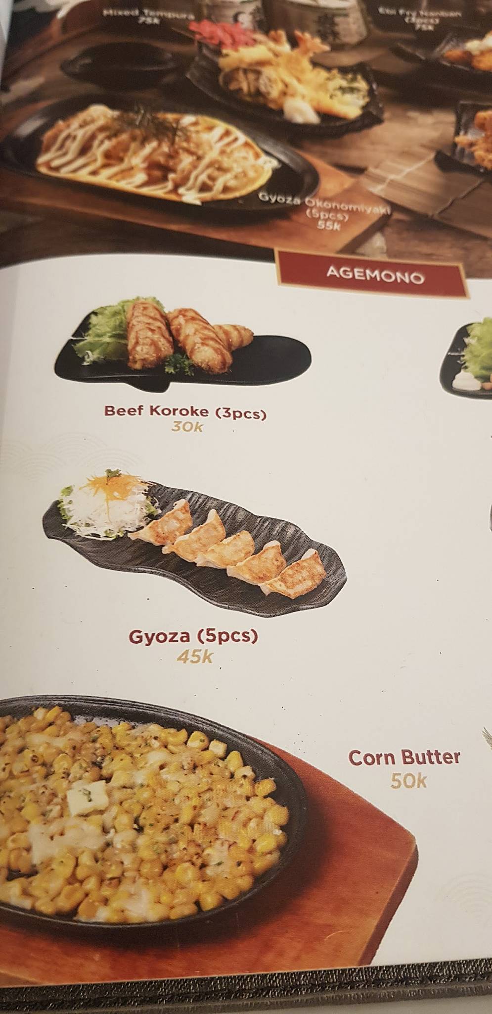 Menu at Kintaro Sushi PI (Plaza Indonesia) restaurant, Jakarta