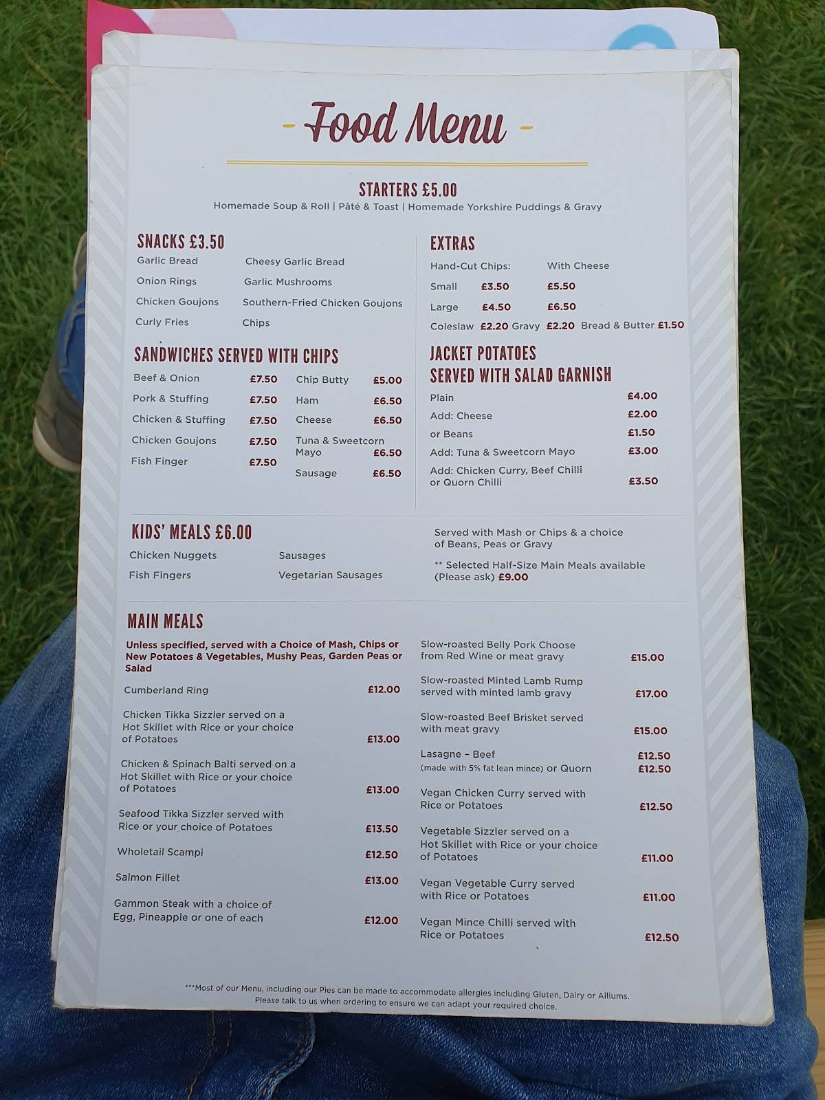 Menu at Malt Shovel pub & bar, Wakefield