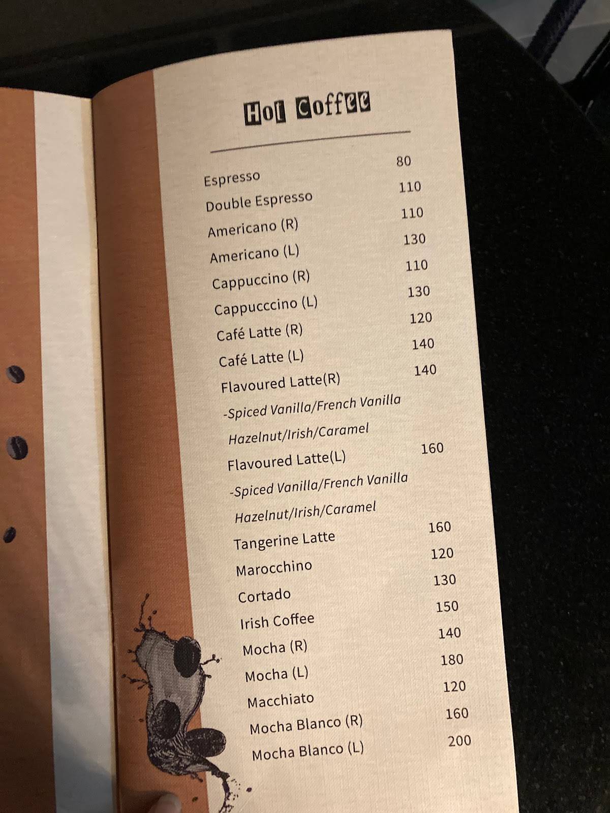Menu at Koa Café, Vadodara