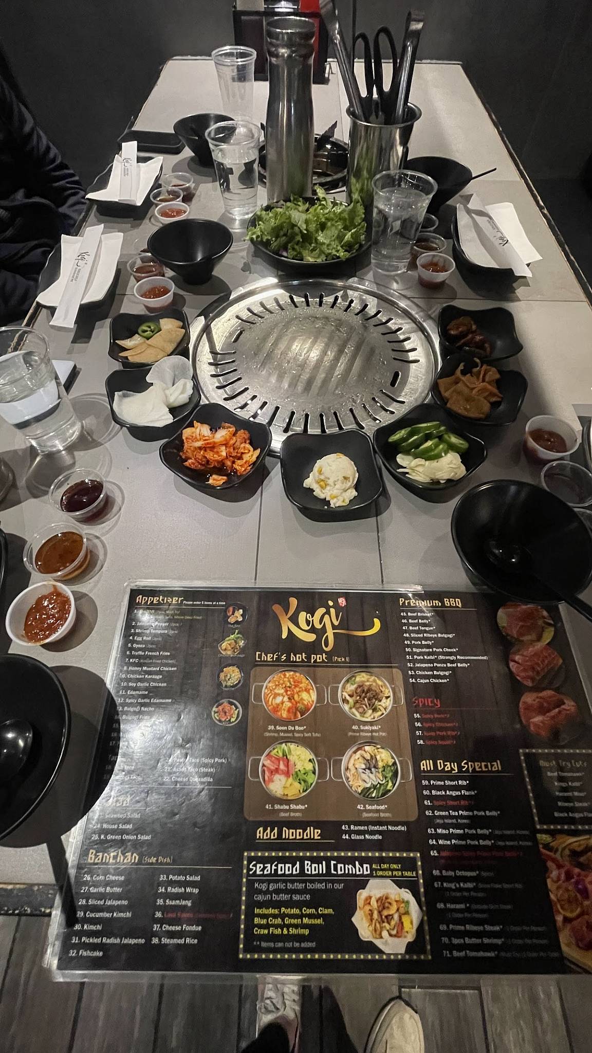 Menu at Kogi Korean BBQ & Seafood Hot Pot, Las Vegas