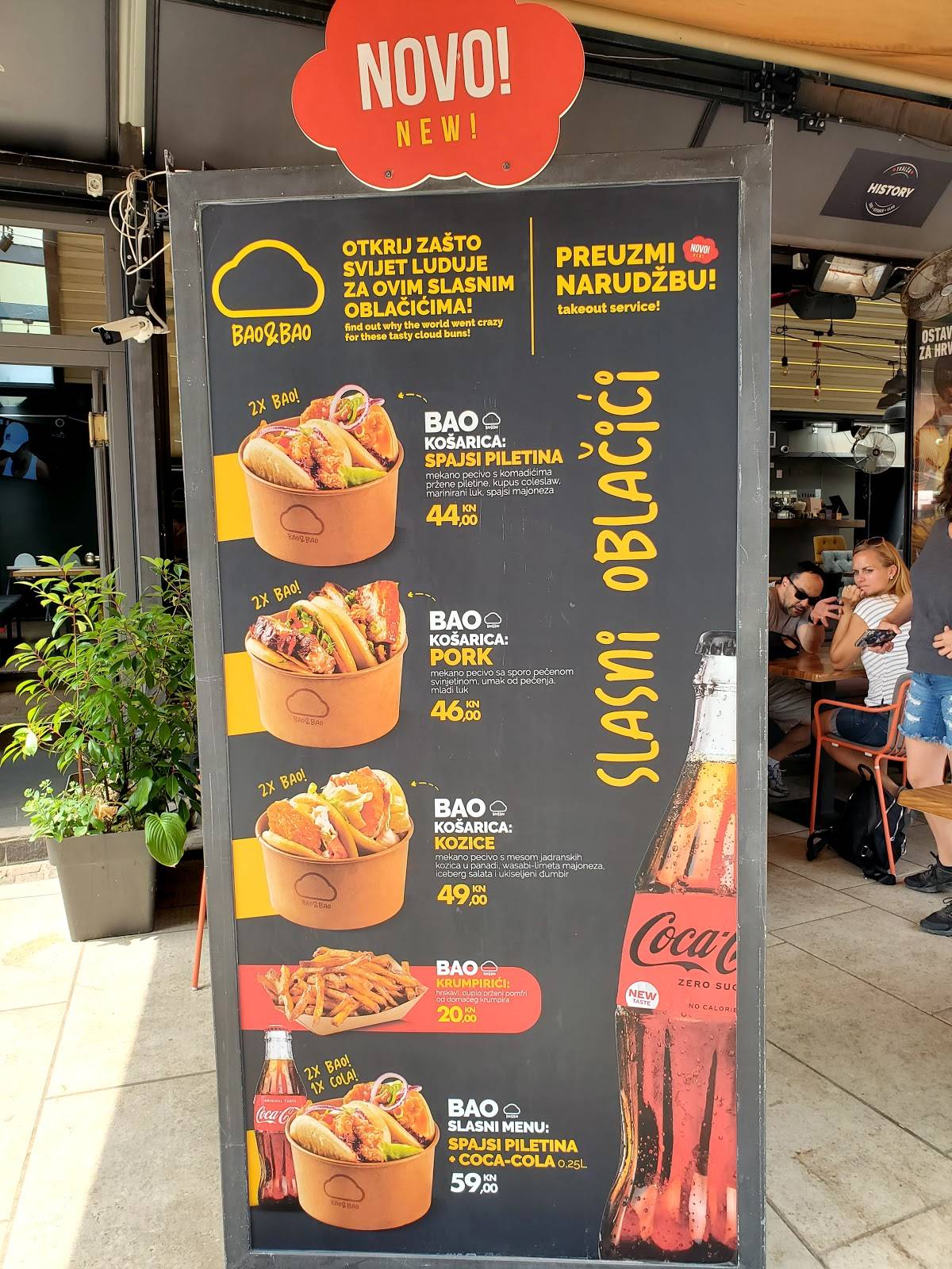 Menu at Kokumi Tkalča restaurant, Zagreb
