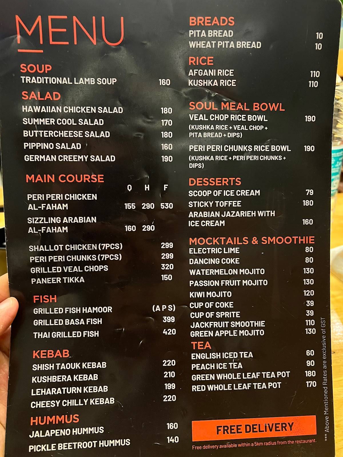 Menu at The Grillax - South Beach, Kozhikode