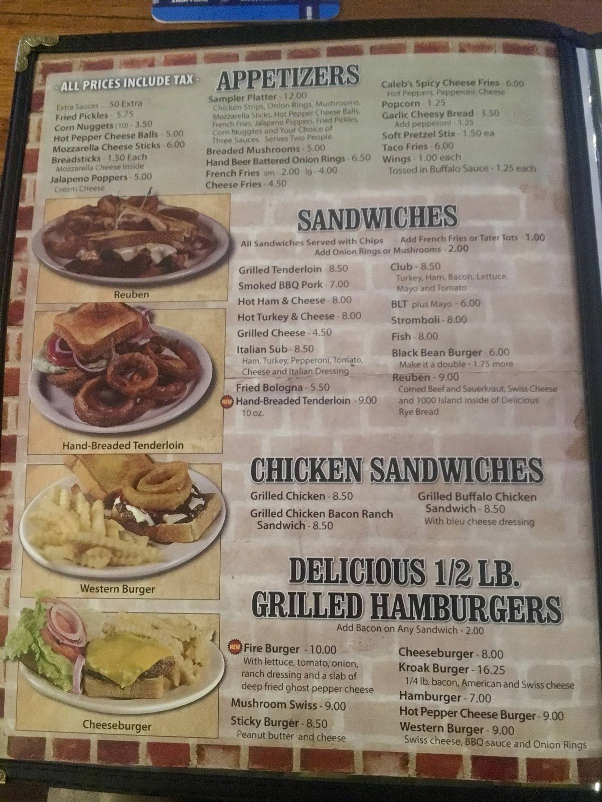 Menu at Kroakerheads pub & bar, Anderson
