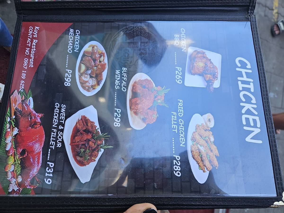Menu at Kuy's Lechon Restaurant, Cebu City