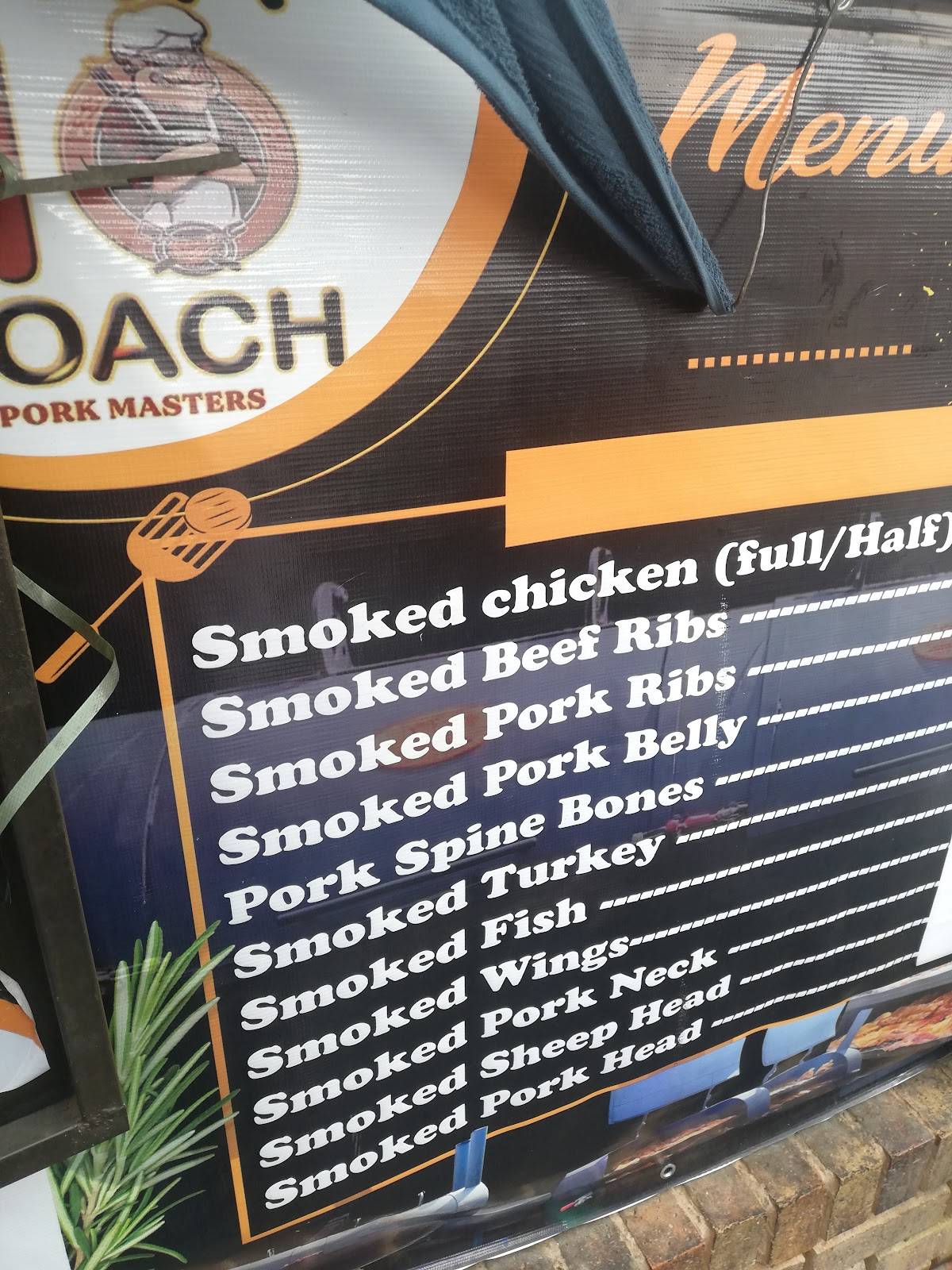 Menu at Kwa Coach restaurant, Soweto