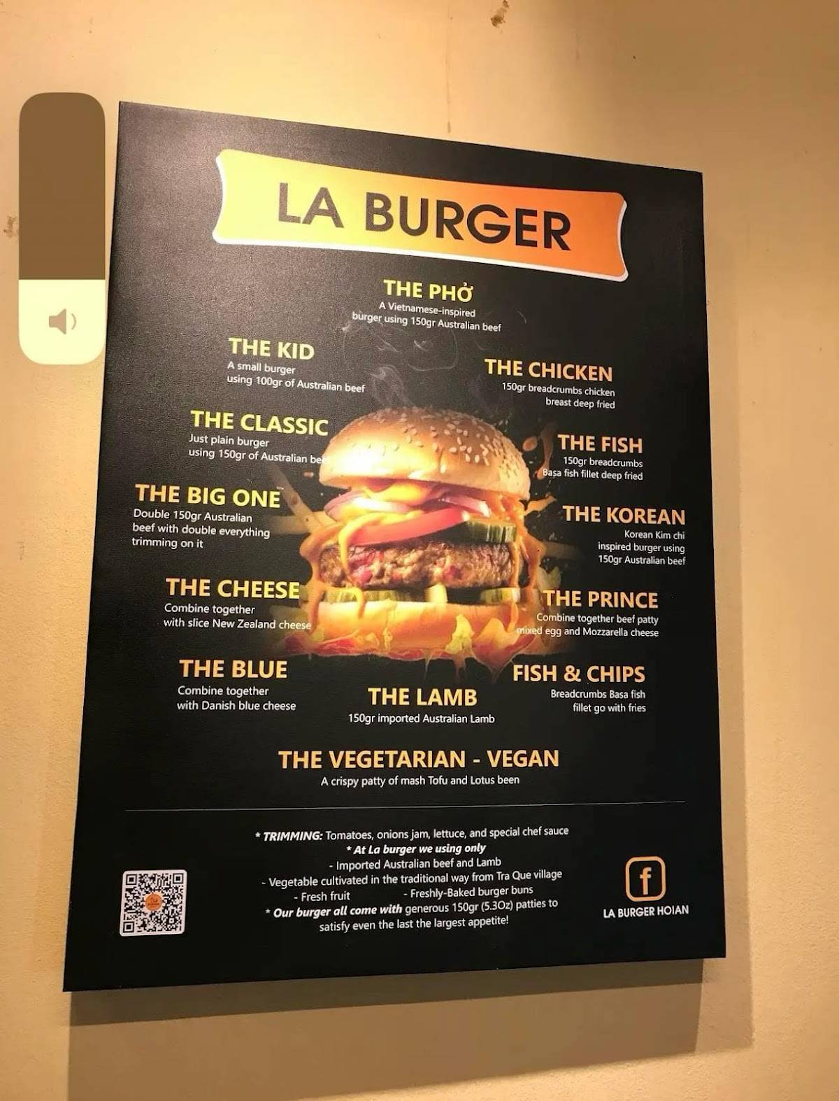 Menu at LA BURGER HOIAN restaurant, Hoi An