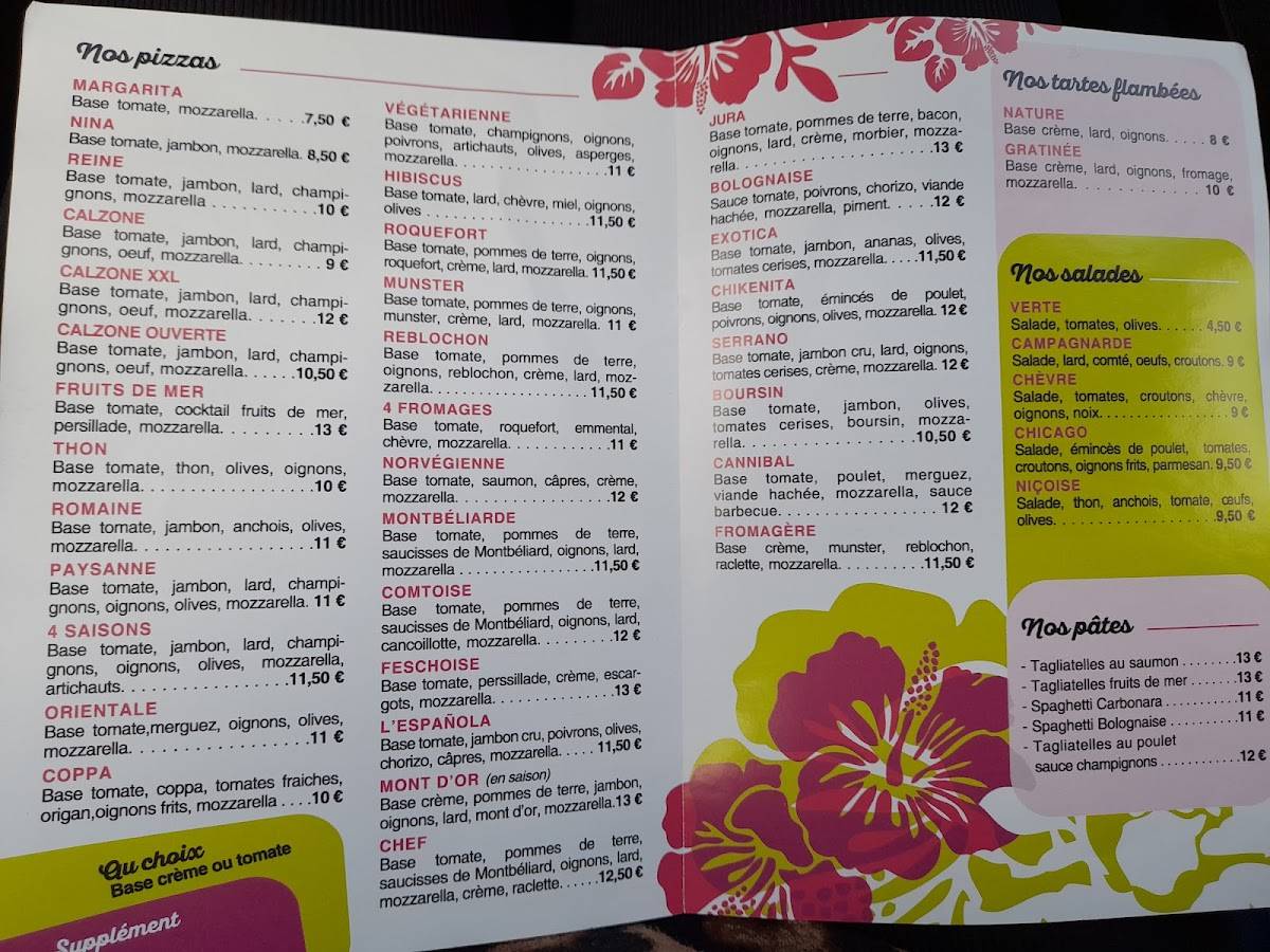 Menu au L'Hibiscus restaurant, Beaucourt, 9 Rue Charles de Gaulle