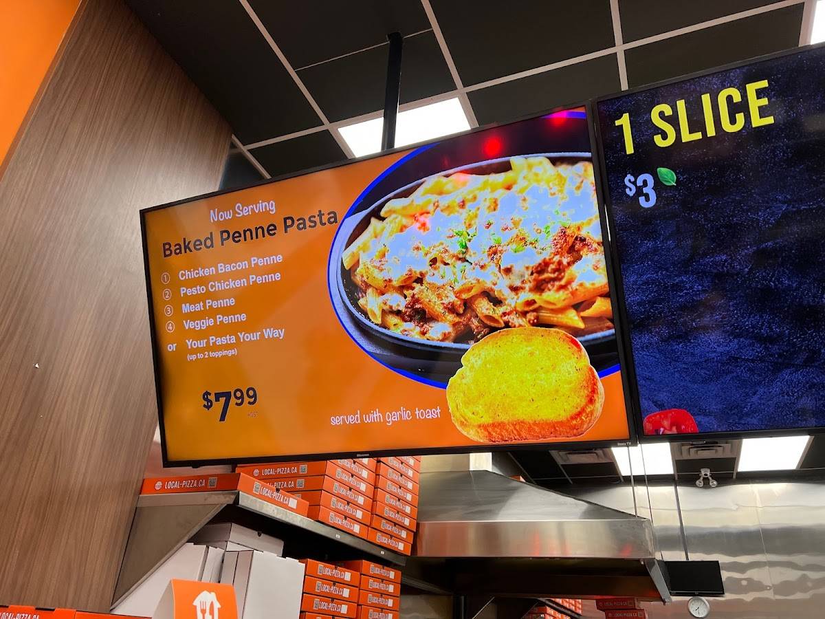 Menu at LOCAL Pizza restaurant, Nanaimo, Island Hwy N
