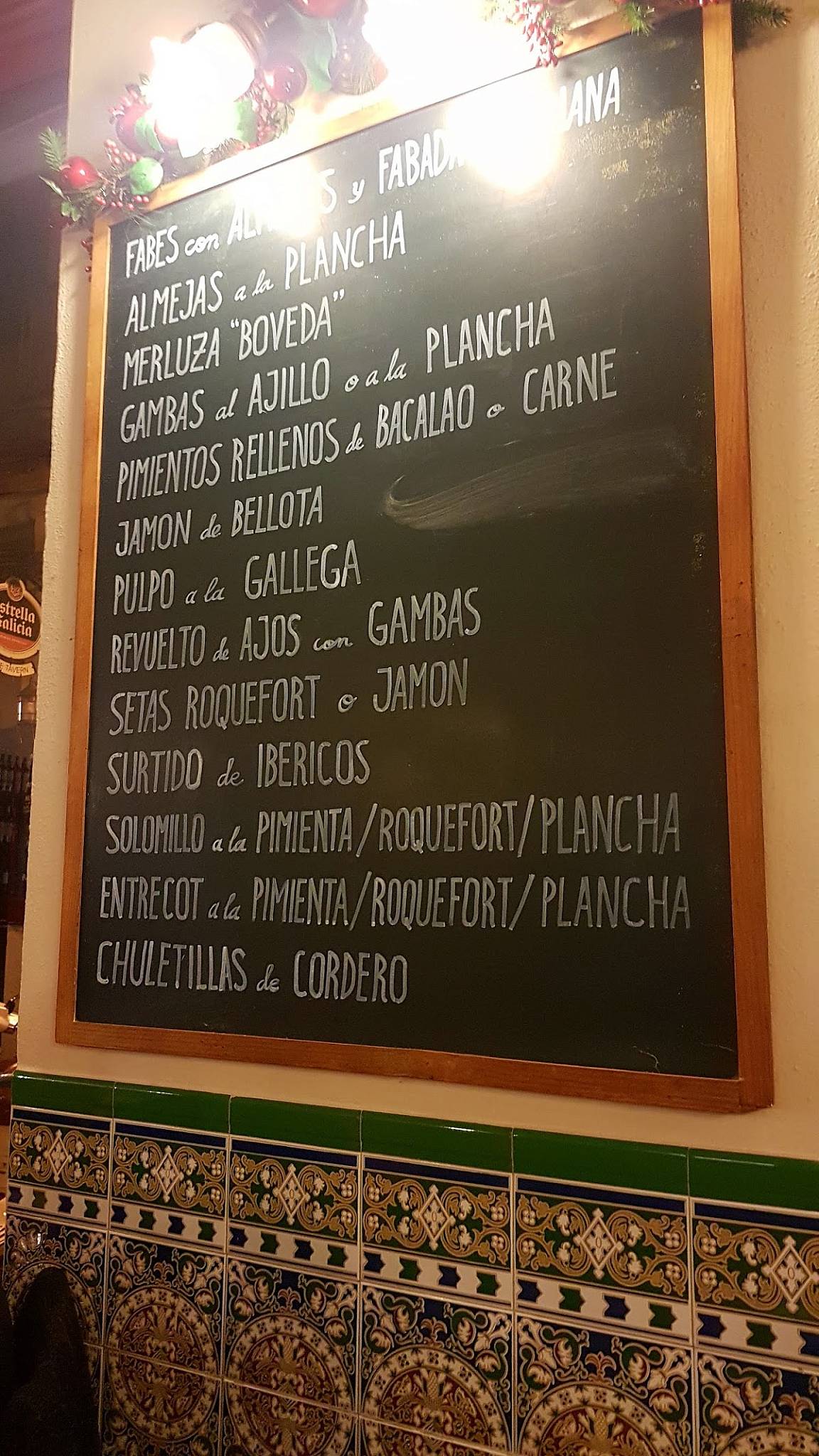 Carta del restaurante La Bóveda, Palma del Mallorca, Calle BOTERIA