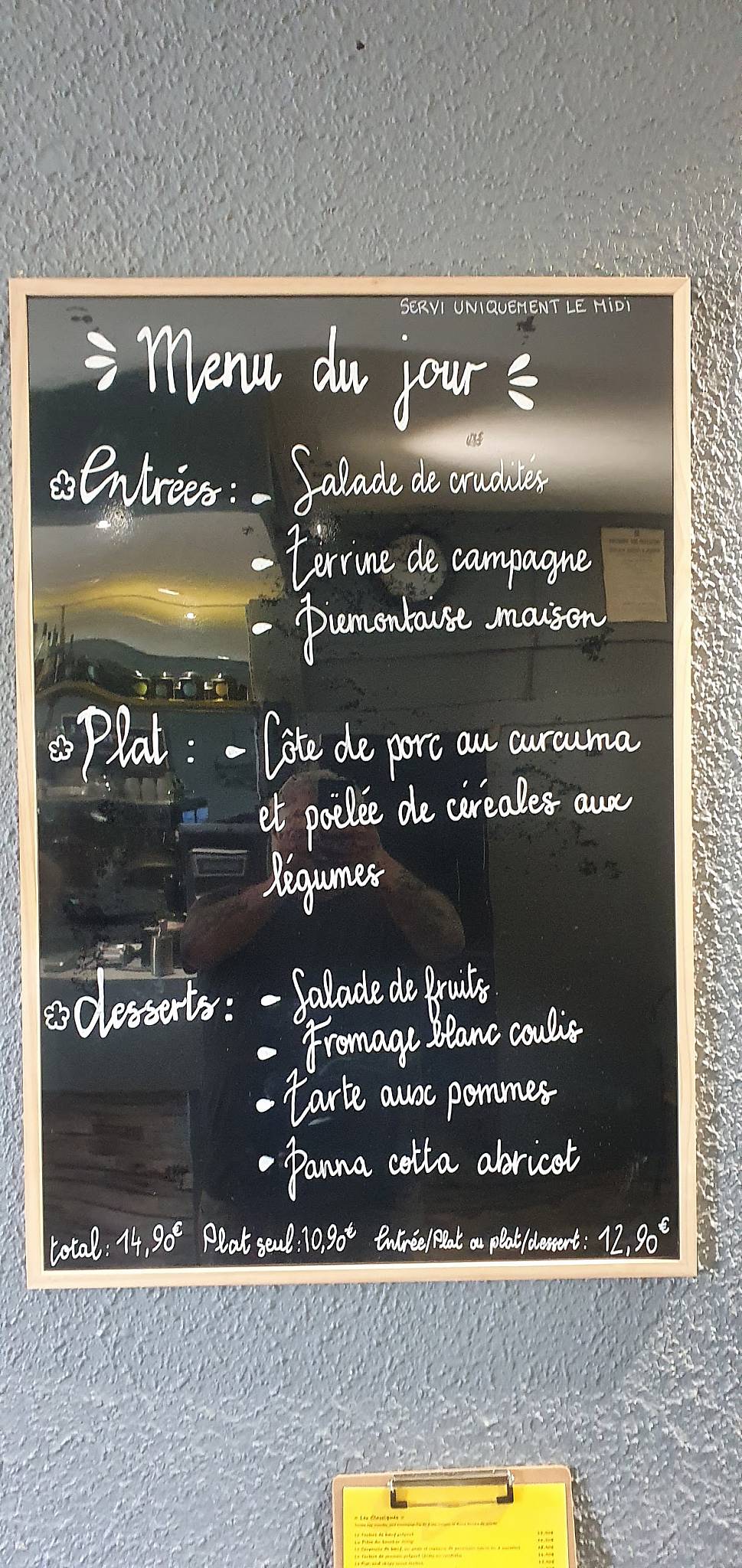 Menu au La Cantine d'Alice restaurant, Les Ponts-de-Cé
