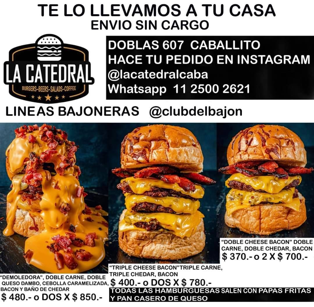 Menu at La Catedral Burgers-beer-salads-coffe restaurant, Buenos Aires