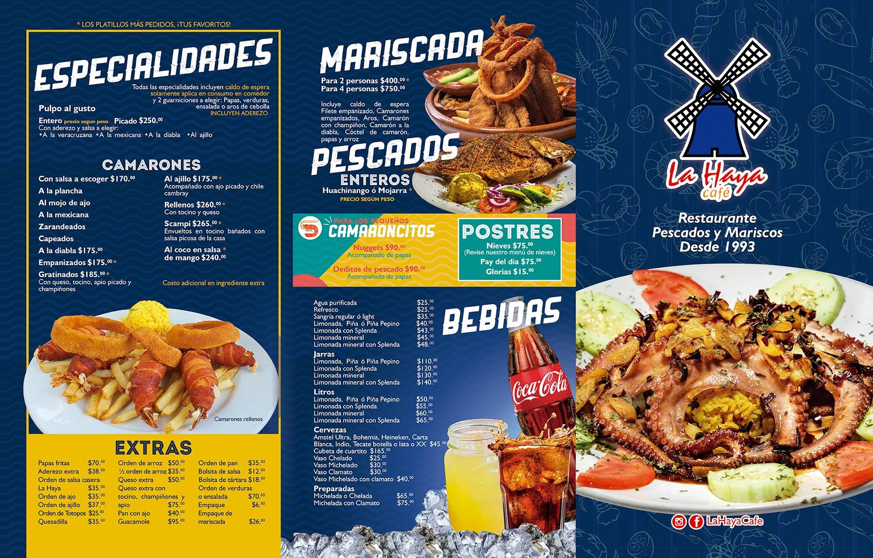 Carta del restaurante La Haya, Monterrey