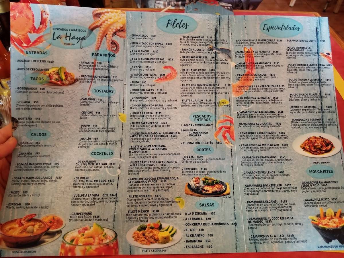 Carta del restaurante La Haya, Monterrey