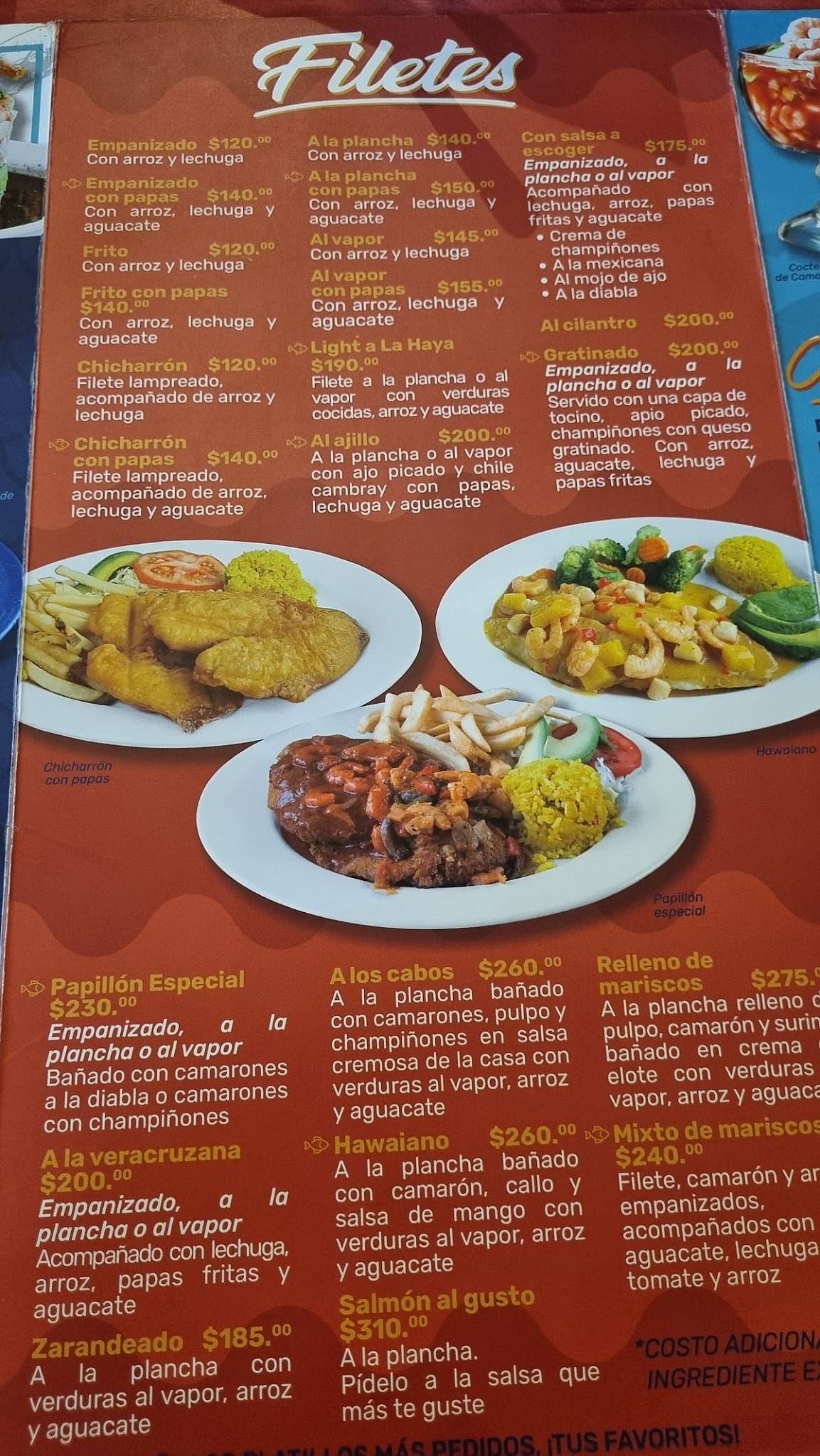 Carta del restaurante La Haya, Monterrey