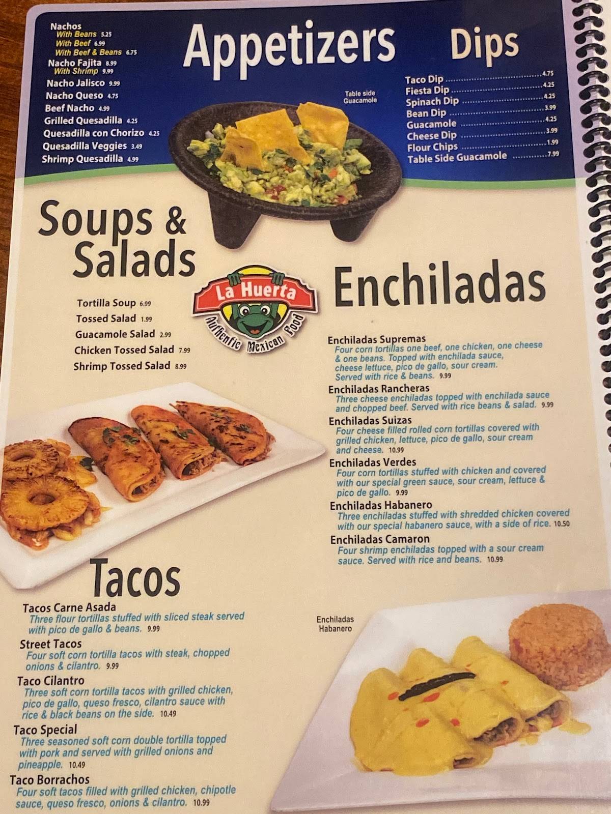 Menu at La Huerta Mexican Restaurant, Russellville, N Arkansas Ave