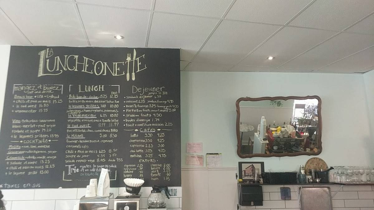 Menu au La Luncheonette café, Montréal