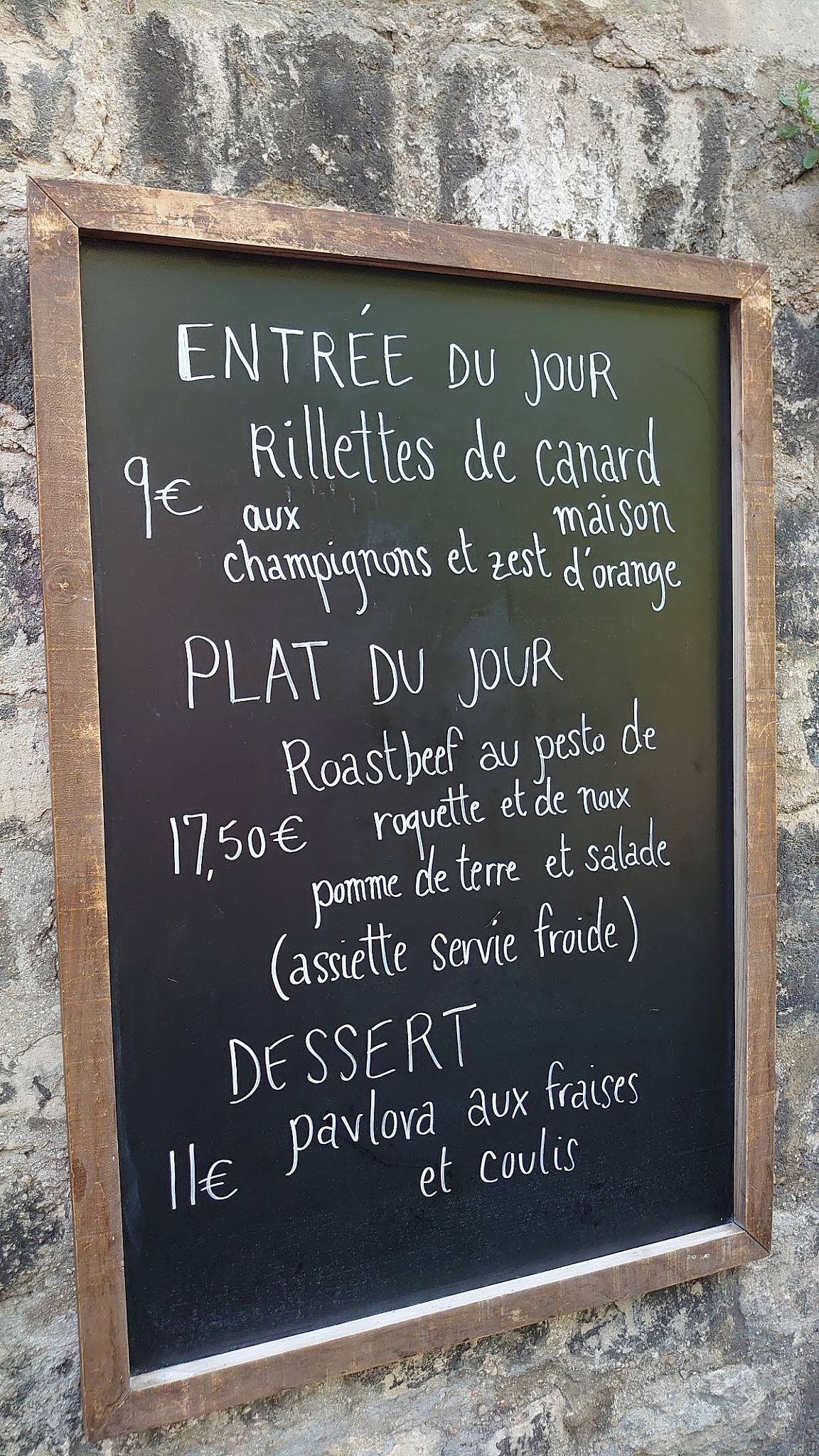 Menu at La Maison Rose restaurant, Paris, 2 Rue de l'Abreuvoir