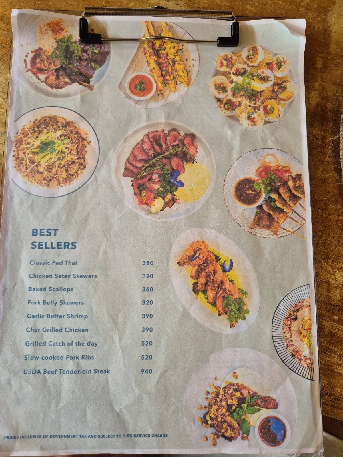 Menu at La Mesa restaurant, General Luna