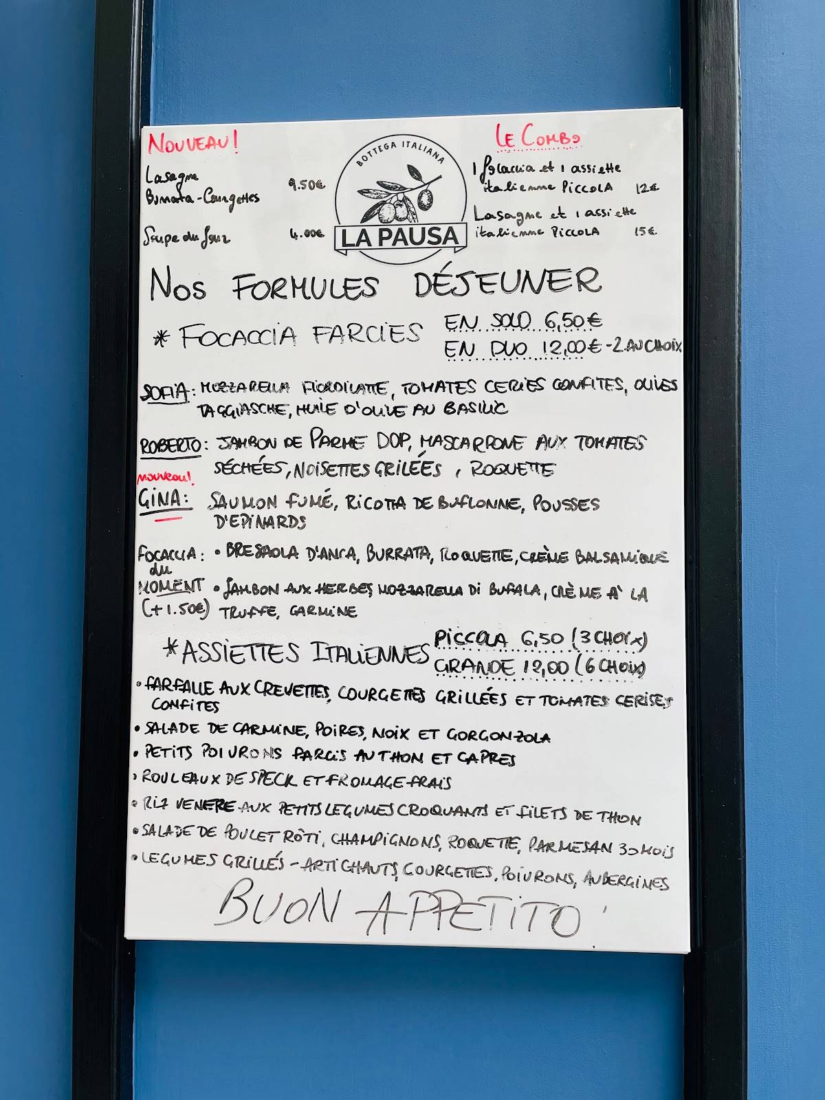 Menu au La Pausa - Bottega Italiana restaurant, Paris