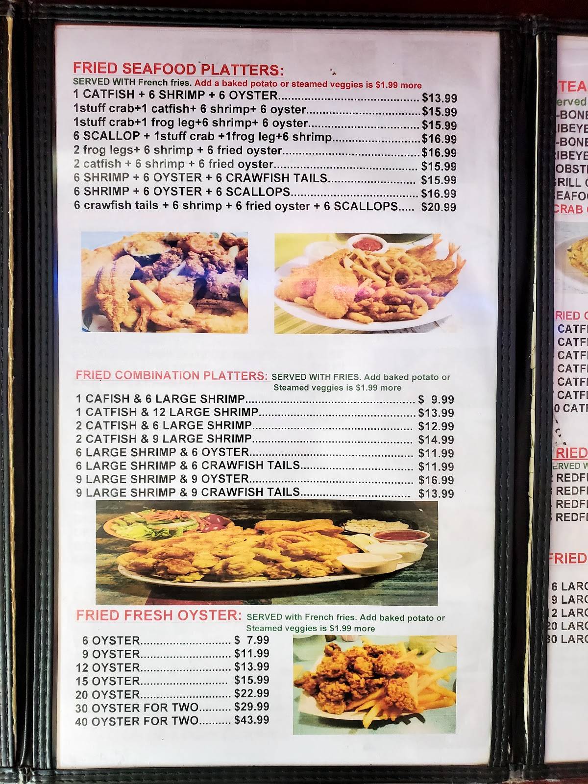 Menu at Baytown Seafood Restaurant, La Porte, N Hwy 146