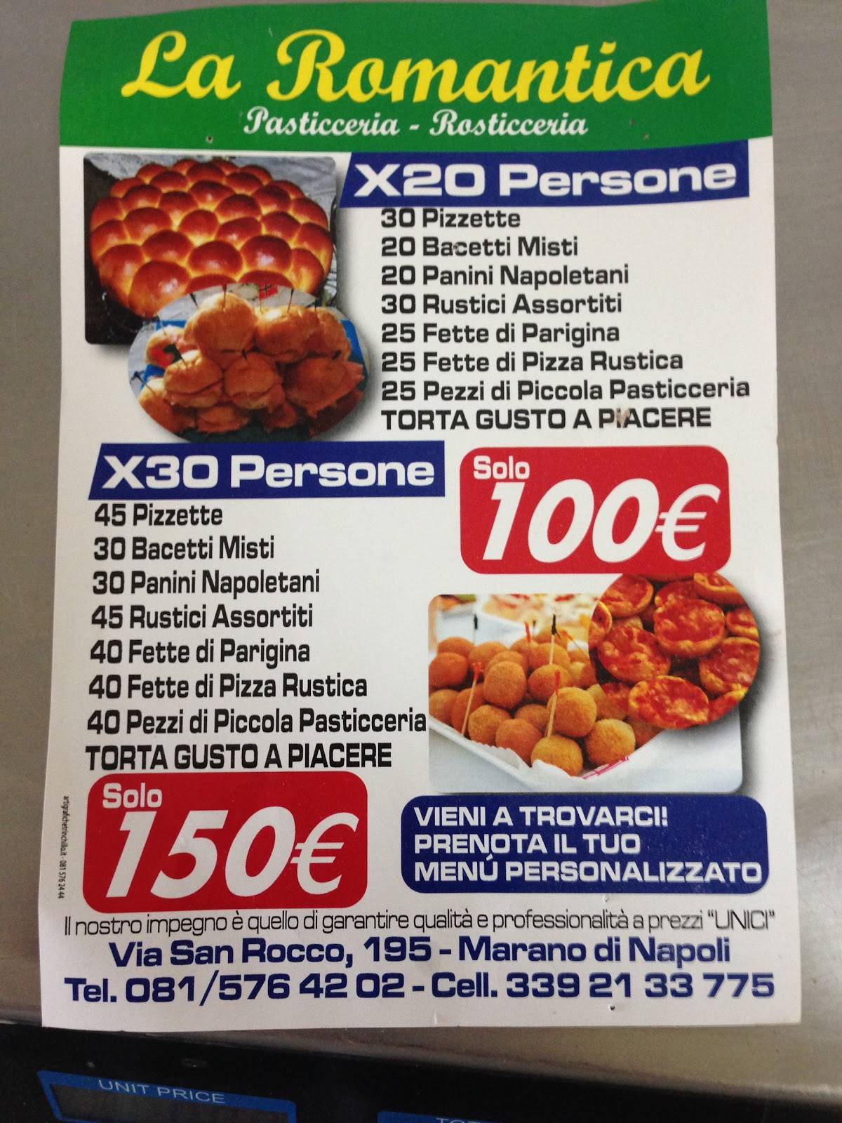 Menu da La Romantica - Pasticceria & Catering, Marano di Napoli, Via S ...