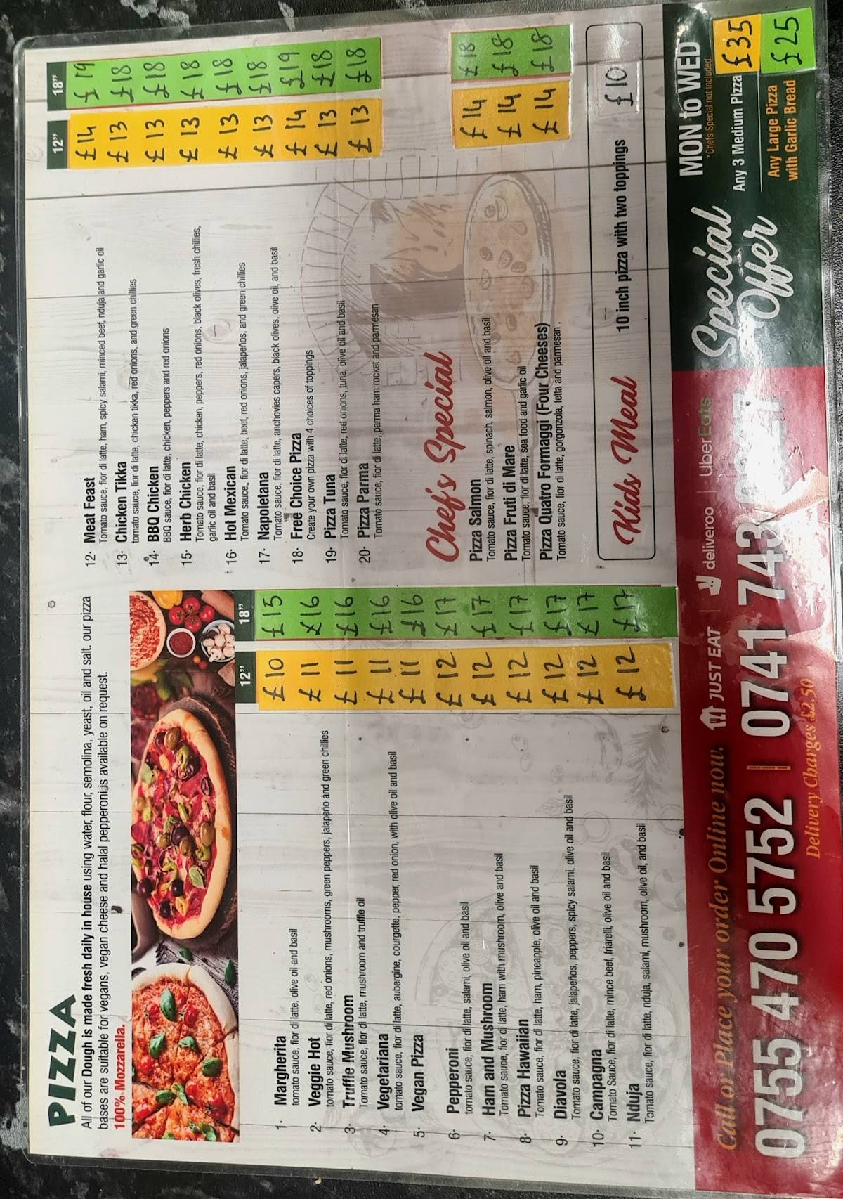 Carta del restaurante La Rustica.(New Owner), Grays