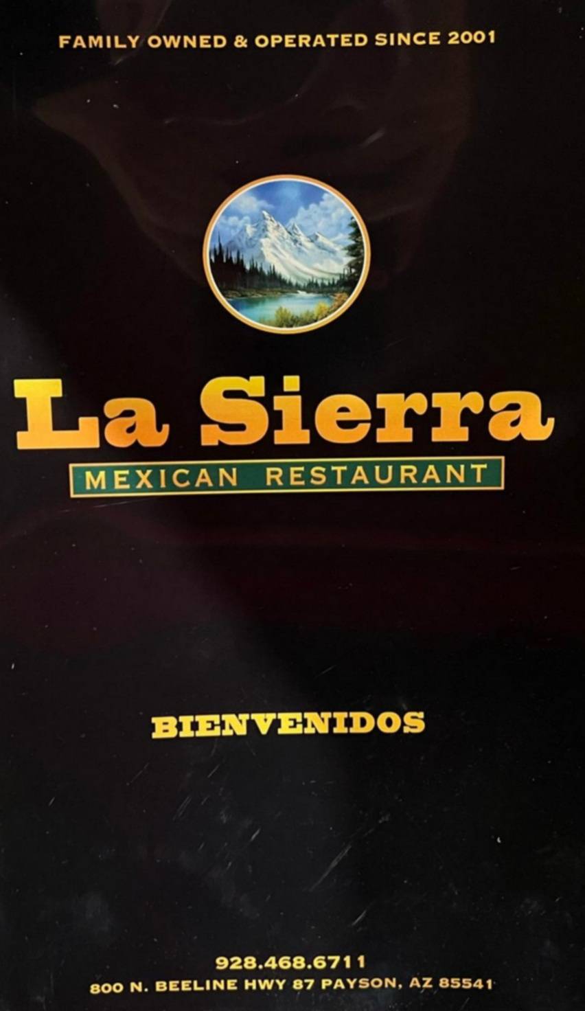 Menu at La Sierra Mexican Restaurant, Payson