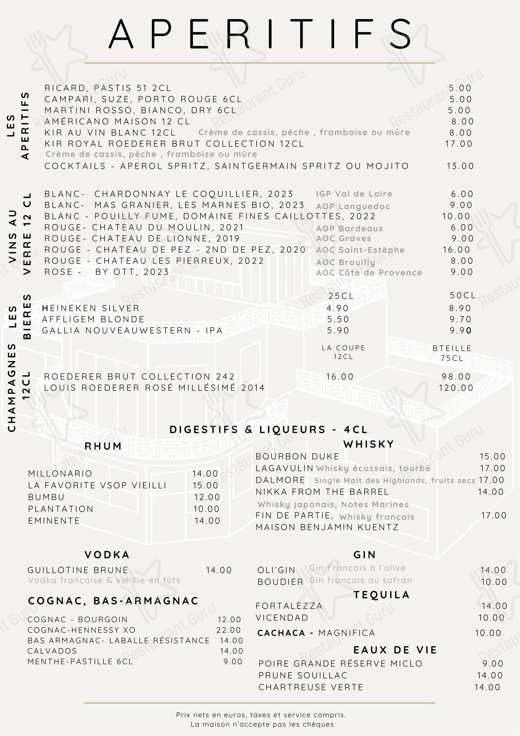 Menu au La Table du Cam restaurant, Montrouge
