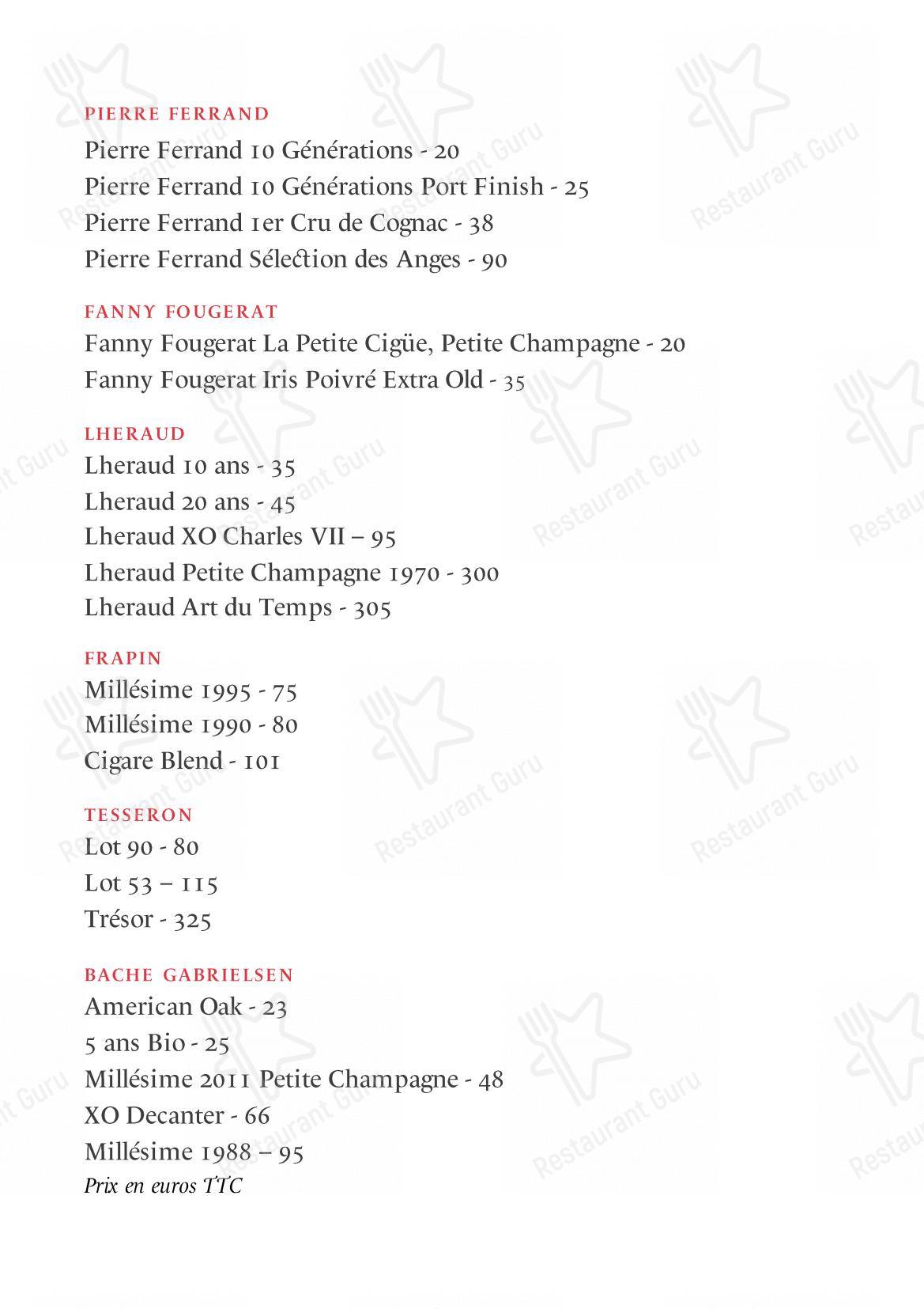 Menu au La Tour d'Argent restaurant, Paris, 15 Quai de la Tournelle