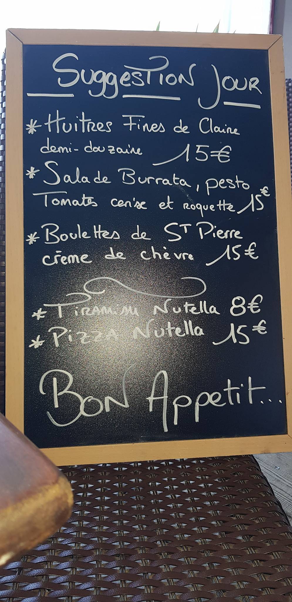 Menu au La Voile Rouge restaurant, Solaro