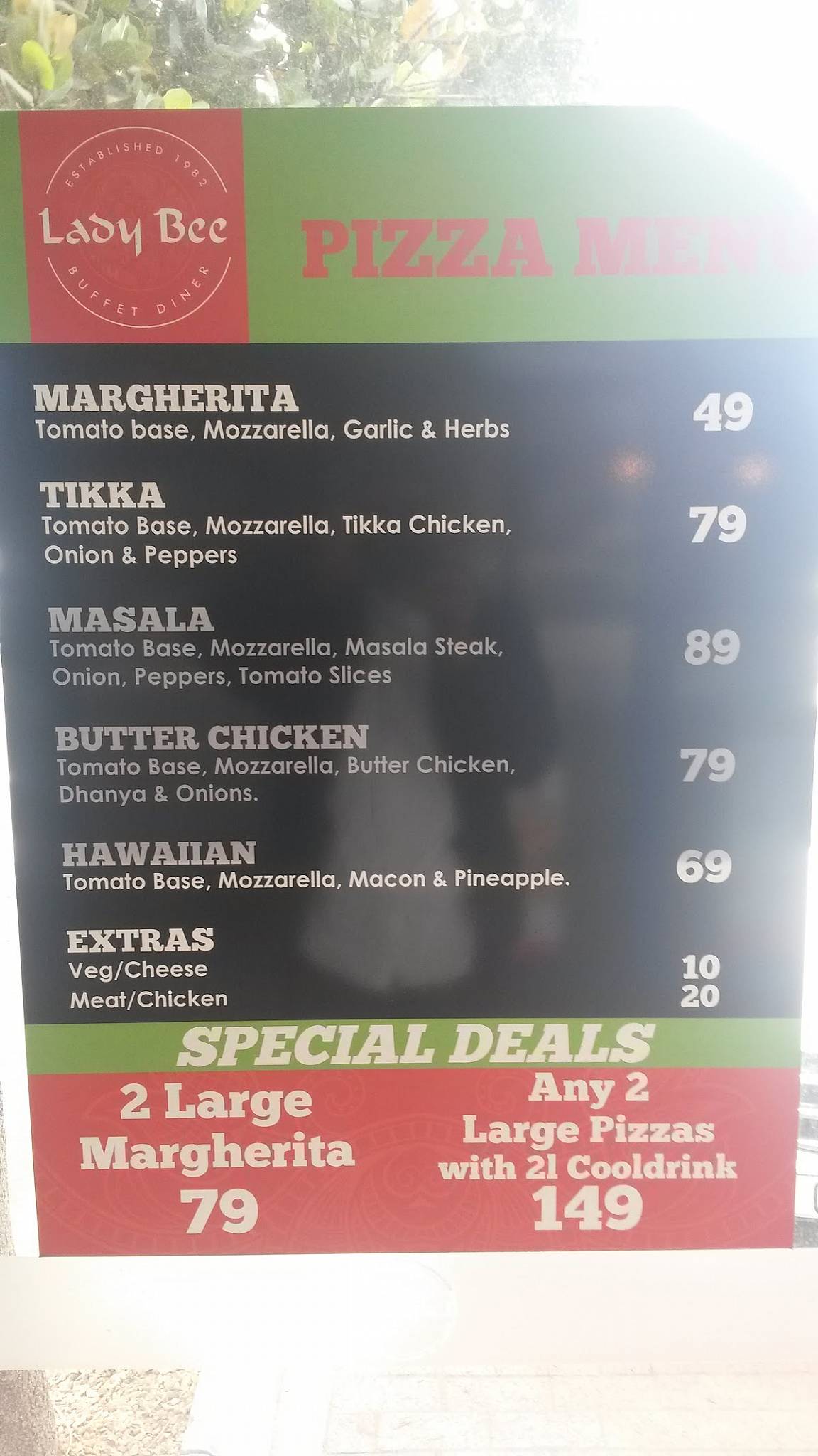 Menu at Lady Bee Buffet Diner restaurant, Cape Town, Showground Ave