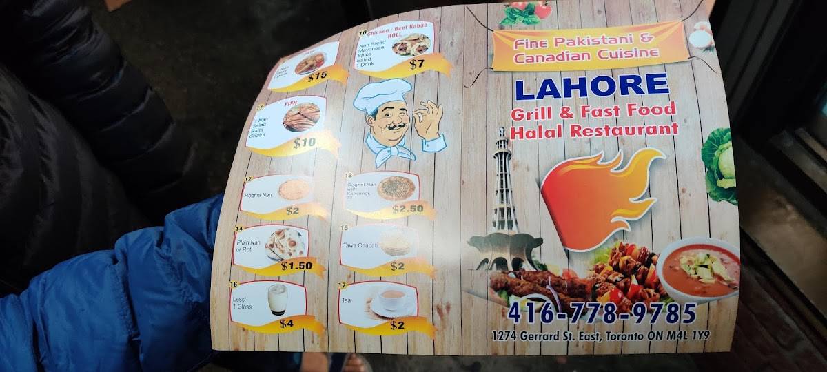 Menu at Lahore Grill & Fast Food Halal Restaurant, Toronto, Gerrard St E