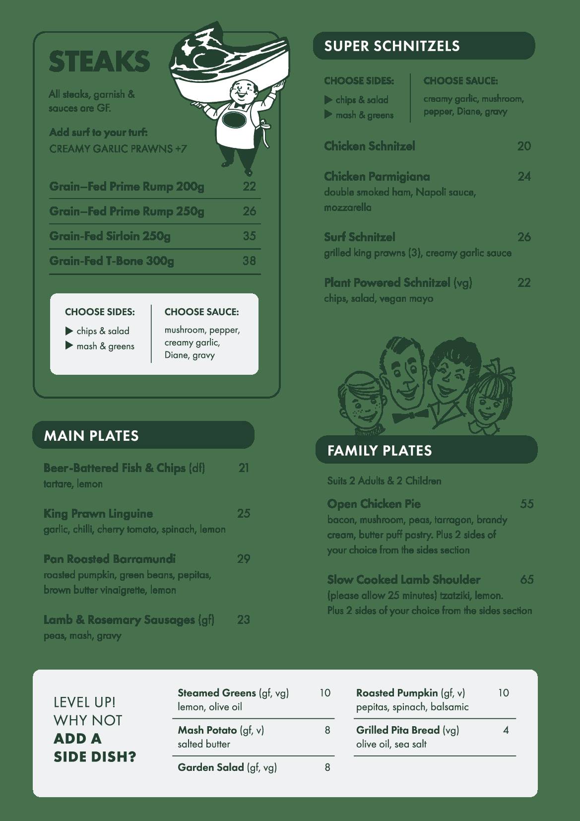 Menu at Lakes Hotel pub & bar, Rosebery