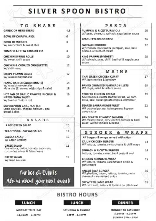 Menu at Lakes Hotel pub & bar, Rosebery