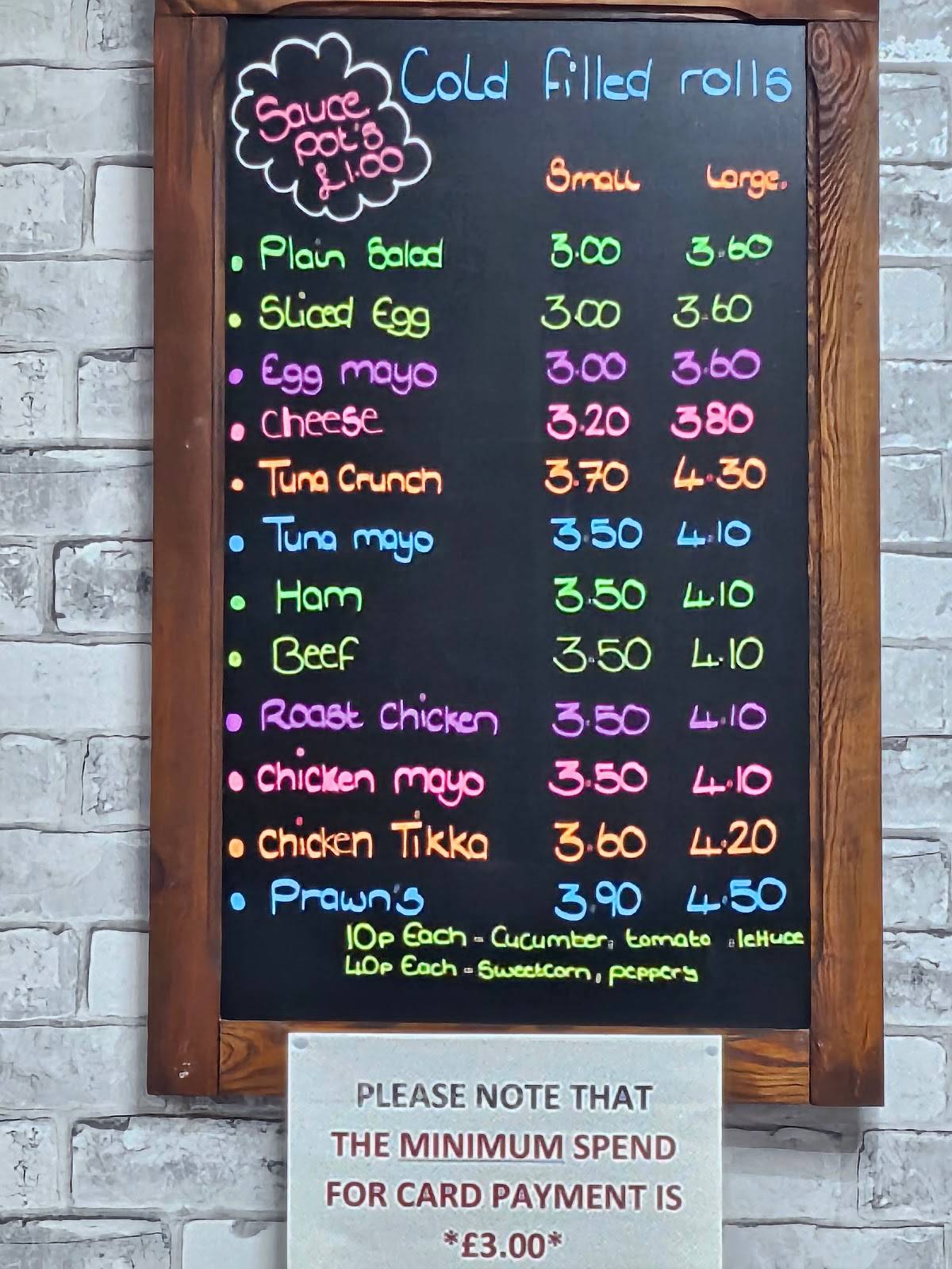 Menu at Lakeside Cafe, Nottingham, Business Units