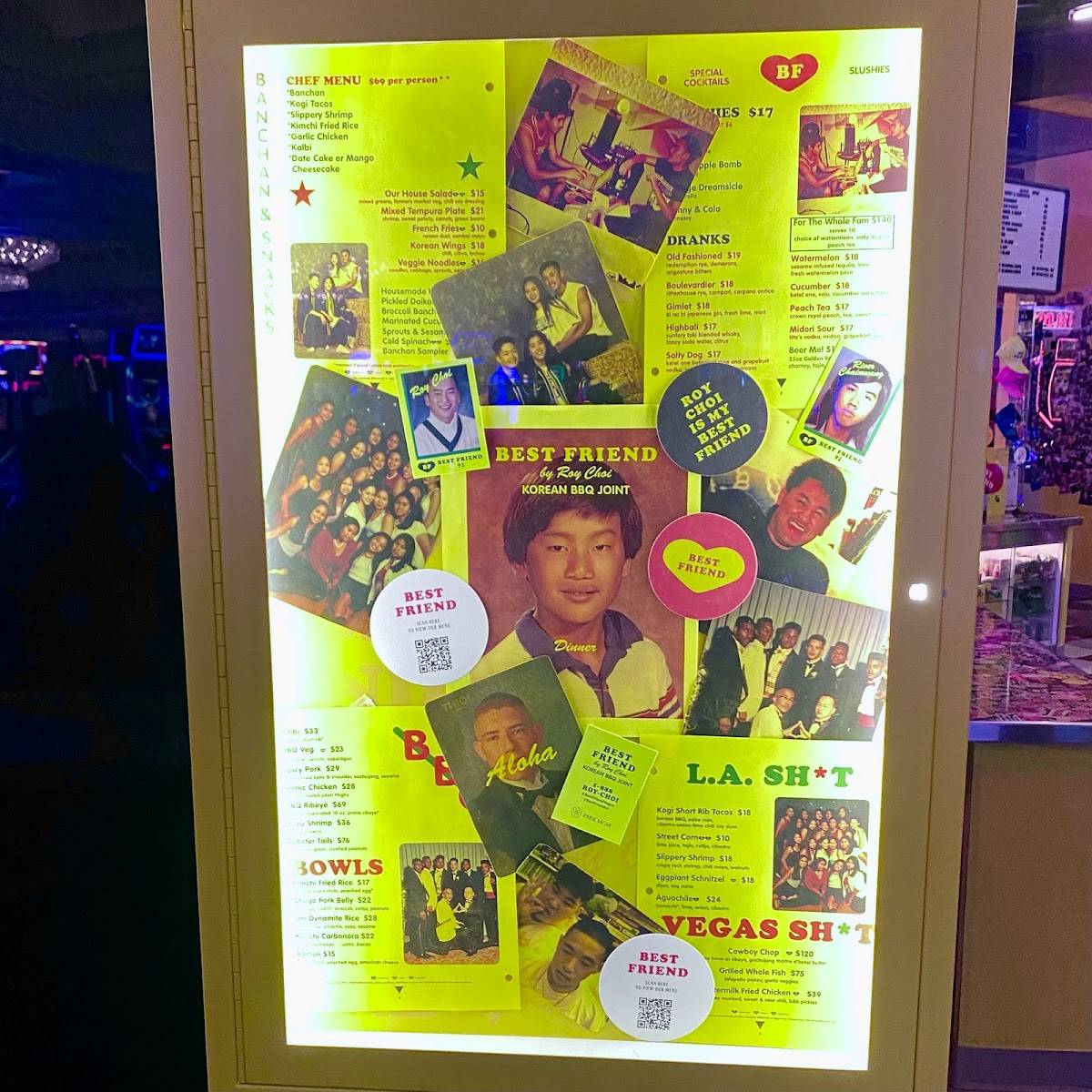 Menu at Best Friend restaurant, Las Vegas