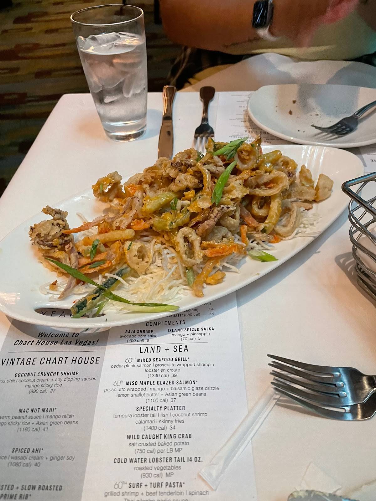 Menu at Chart House steakhouse, Las Vegas