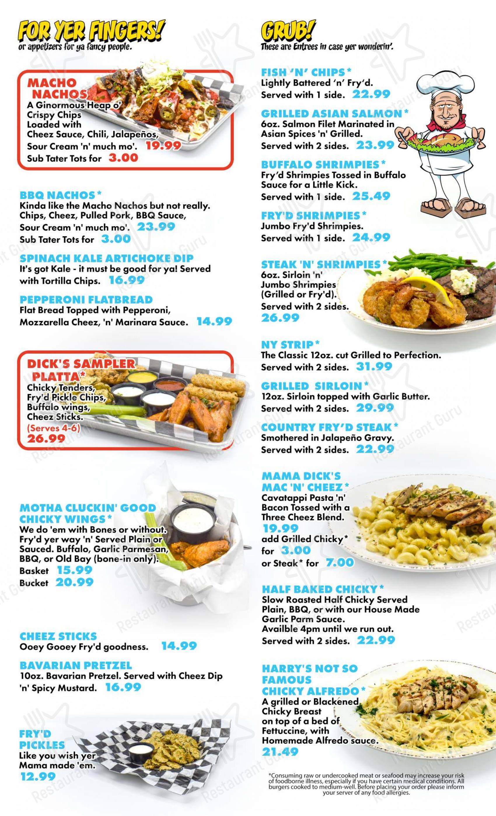 Menu at Hammered Harry's Las Vegas restaurant, Las Vegas