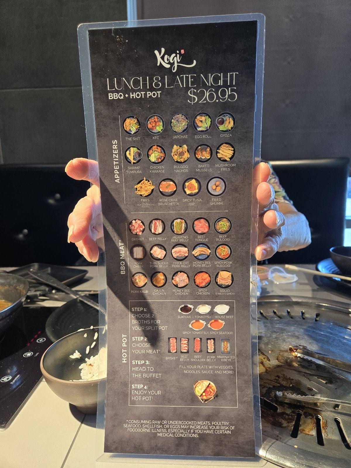 Menu at Kogi AYCE KBBQ & Seafood Hot Pot, Las Vegas