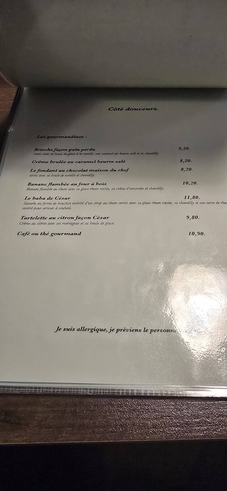 Menu au L'Auberge de César restaurant, Noirmoutier-en-l'Île, 12 Rue ...