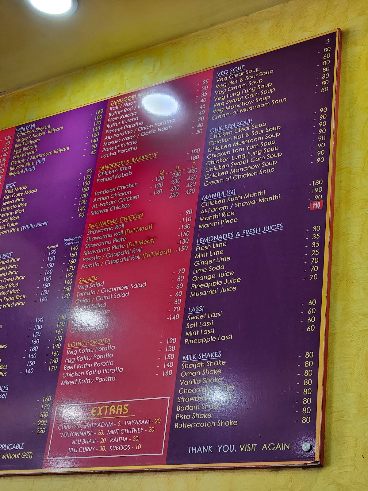 Menu at Lavish Family Restaurant, Thrissur
