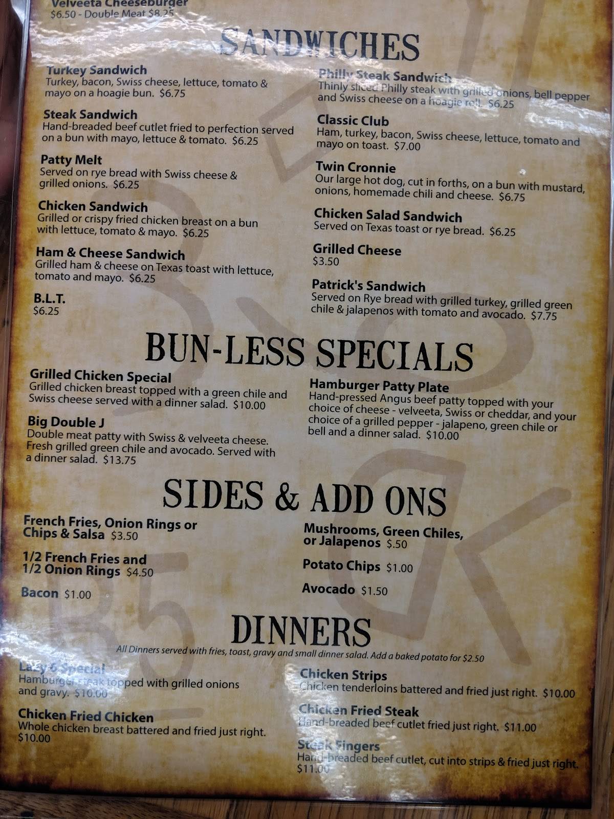 Menu at Lazy 6 restaurant, Lovington